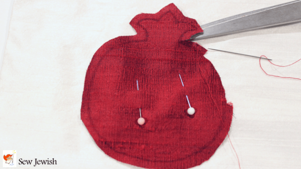 A little pomegranate of hand-appliqued silk | Sew Jewish
