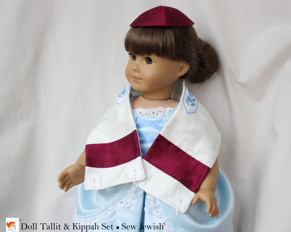 Samantha Models the Mini Tallit and Kippah | Sew Jewish